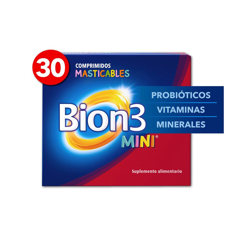 Bion 3 Mini Cultivos Probioticos Vitaminas 300 mcg 30 Comprimidos