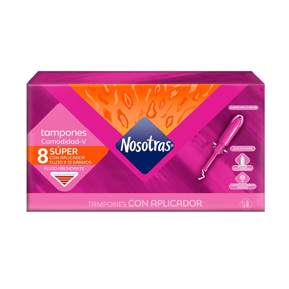 Tampones Super Con Aplicador Plastico 8 Unidades