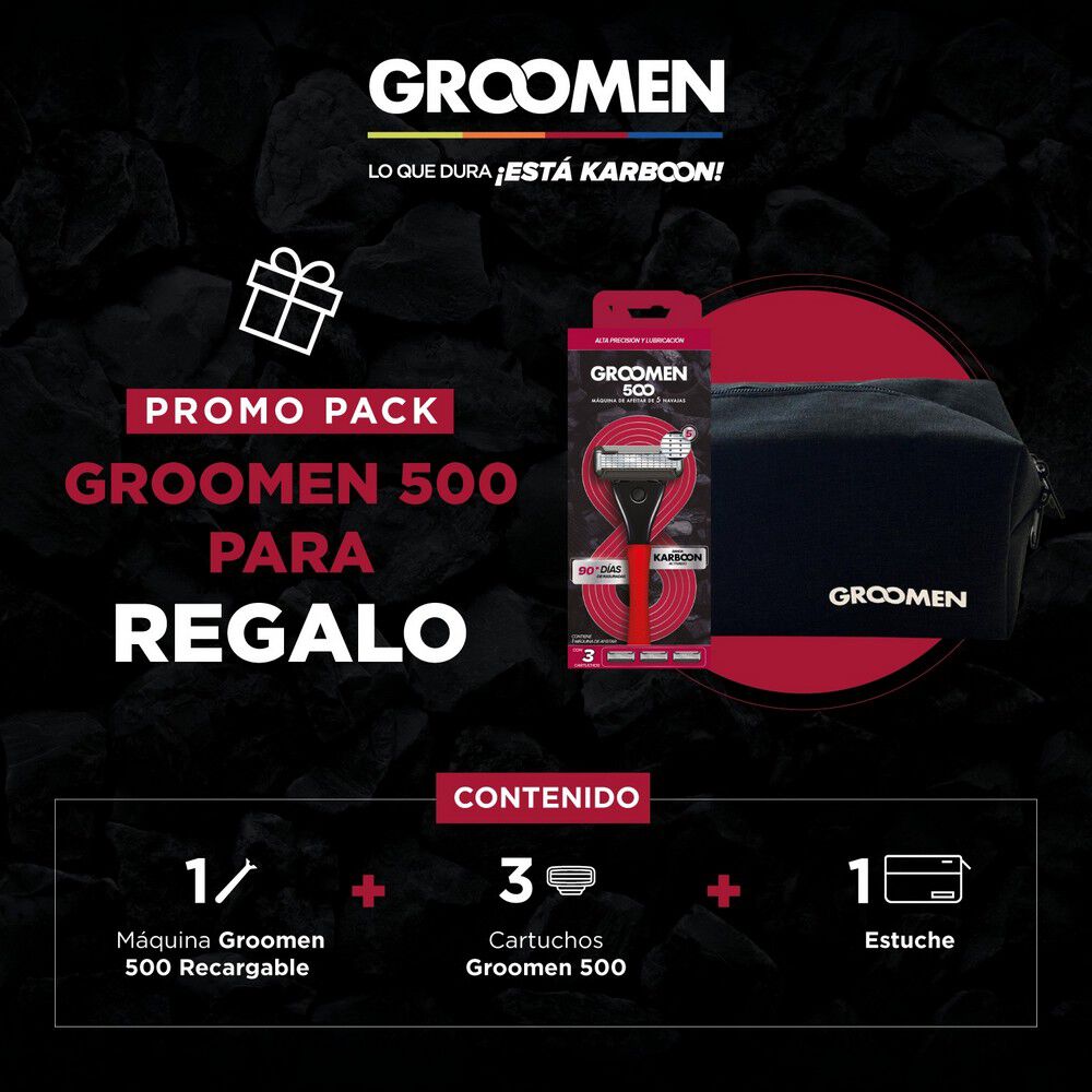 Pack Maquina Groomen 500 + 3 Cartuchos Bolso - Maicao