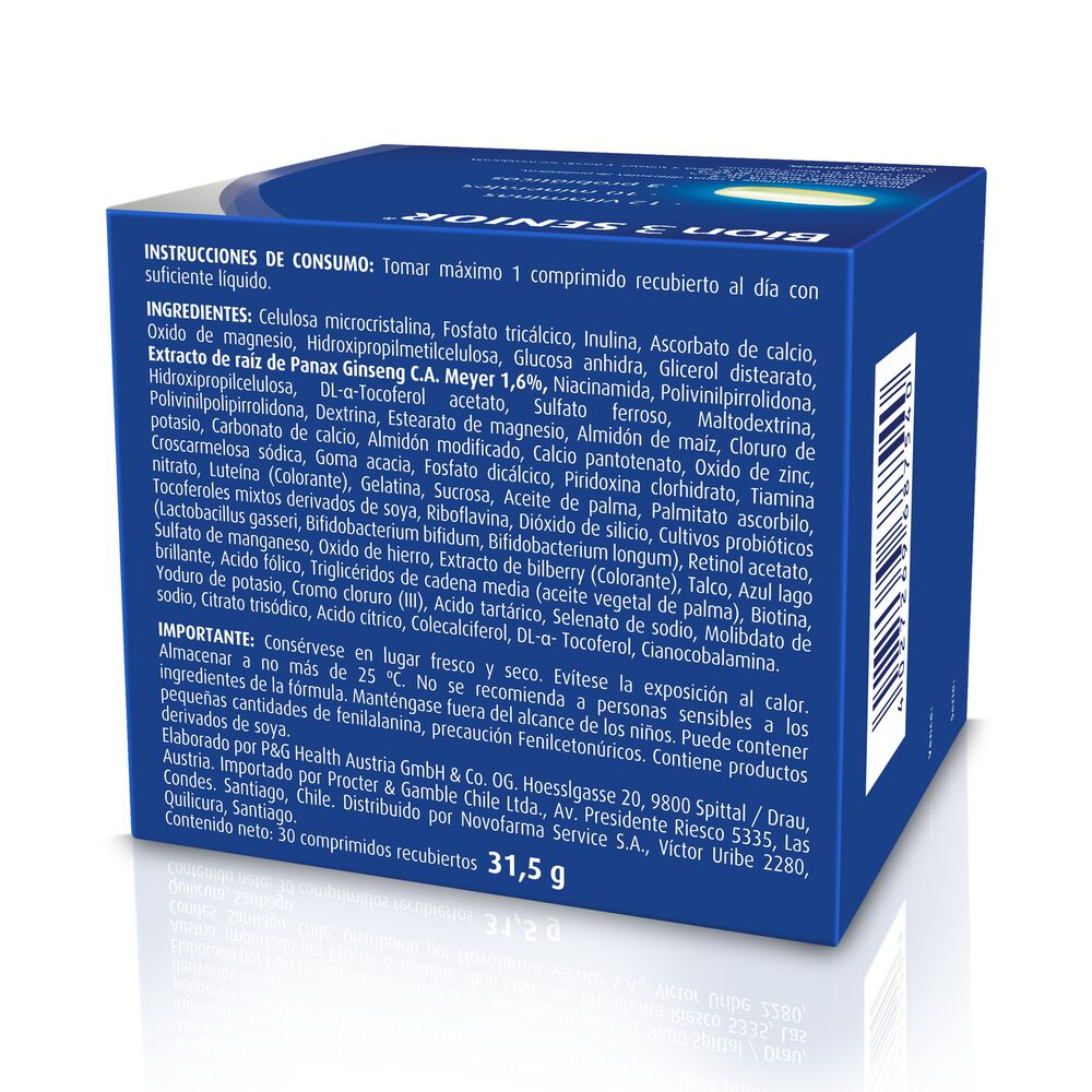 Bion 3 Senior Vitaminas 30 Comprimidos Recubierto