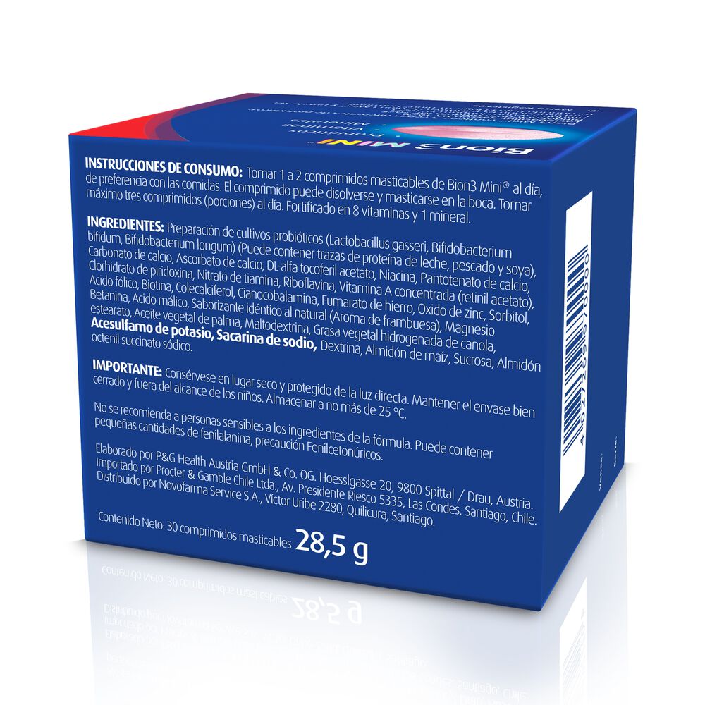 Bion 3 Mini Cultivos Probioticos Vitaminas 300 mcg 30 Comprimidos