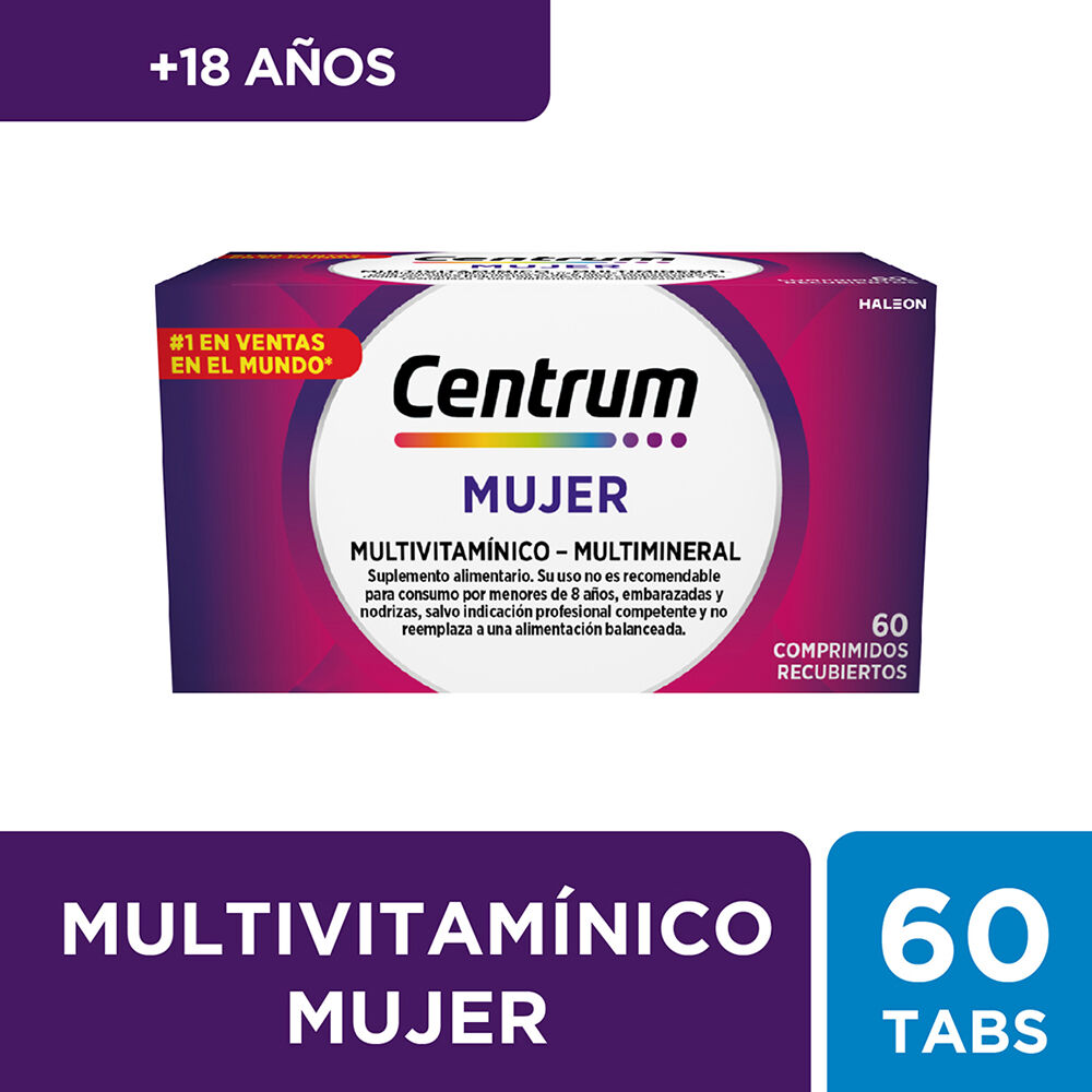 Centrum Mujer Multivitaminico / Multimineral 60 Comprimidos Recubiertos