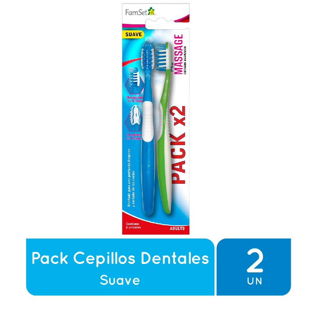 Cepillo Dental Adulto Suave x2