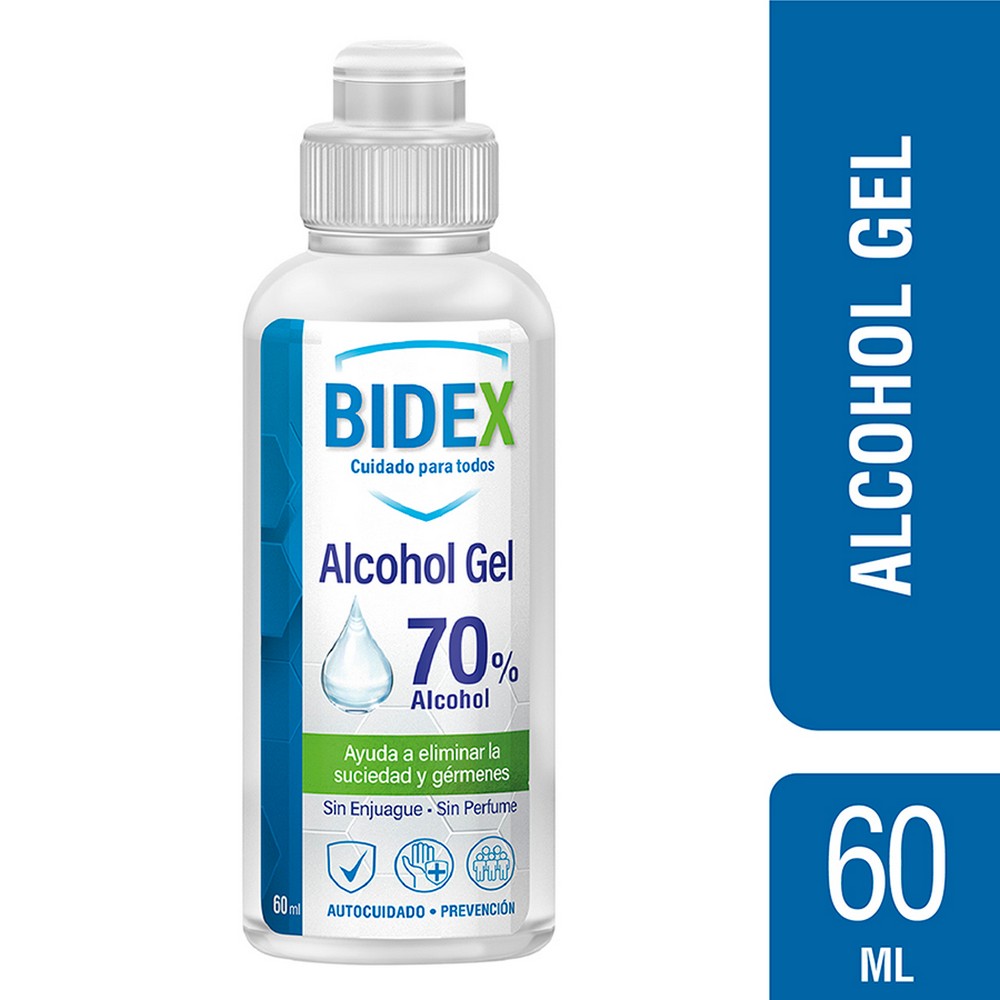 Alcohol Gel 70% para Manos Sin Enjuague 60 mL
