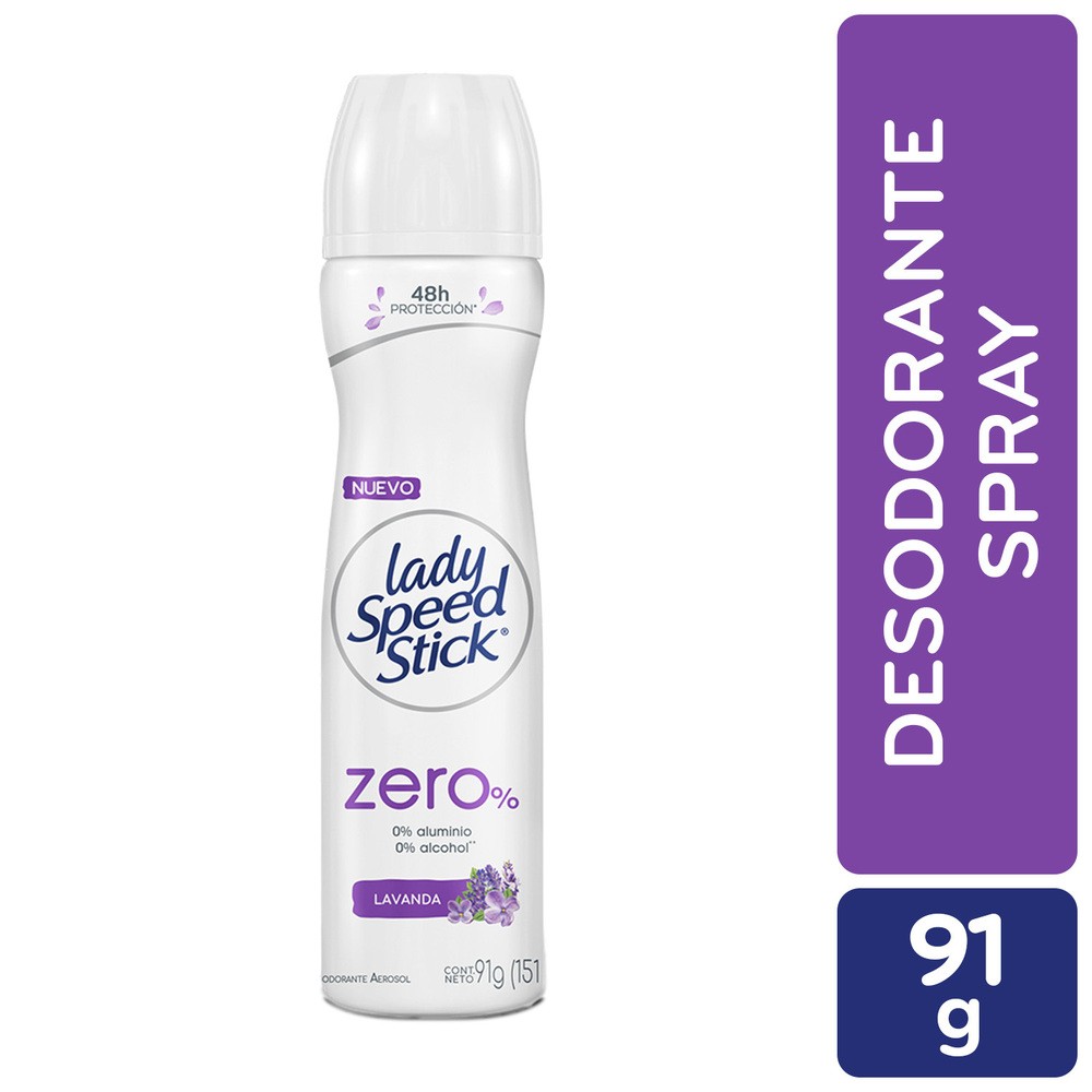 Lady Speed Stick Zero% Lavanda Aerosol 91g